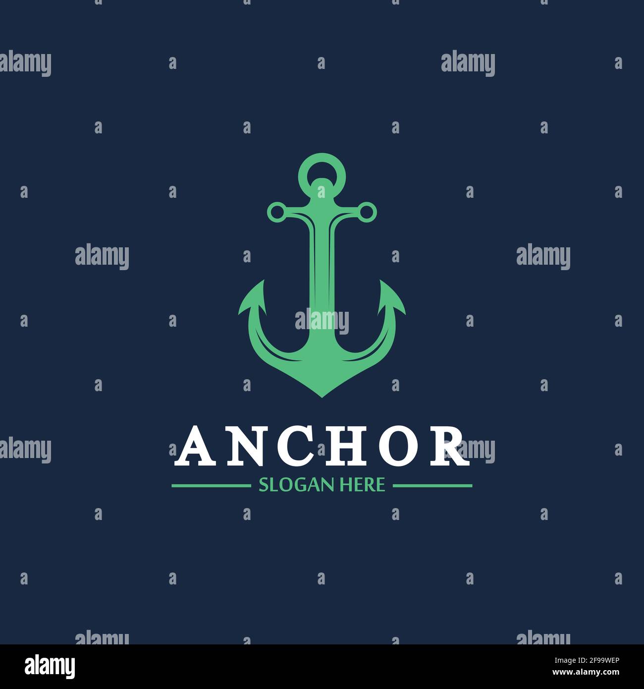 Anchor logo and symbol template icons app vector image Stock Vector ...