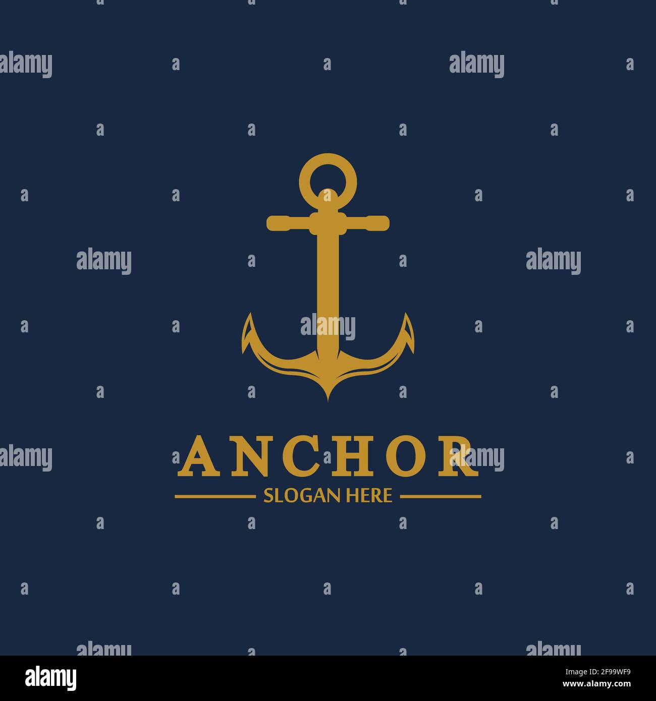 Anchor logo and symbol template icons app vector image Stock Vector ...