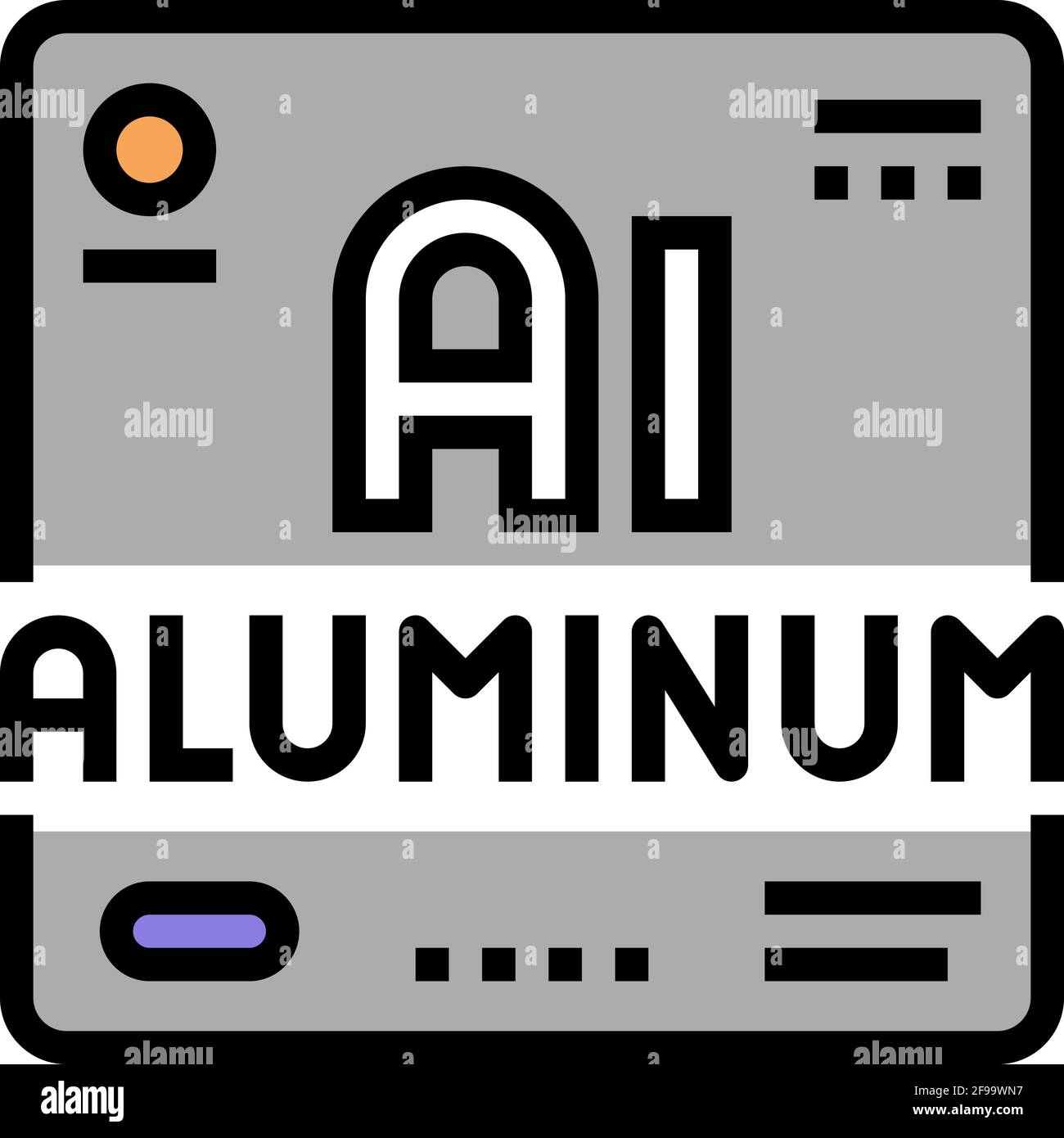 aluminium chemical material color icon vector illustration Stock Vector ...