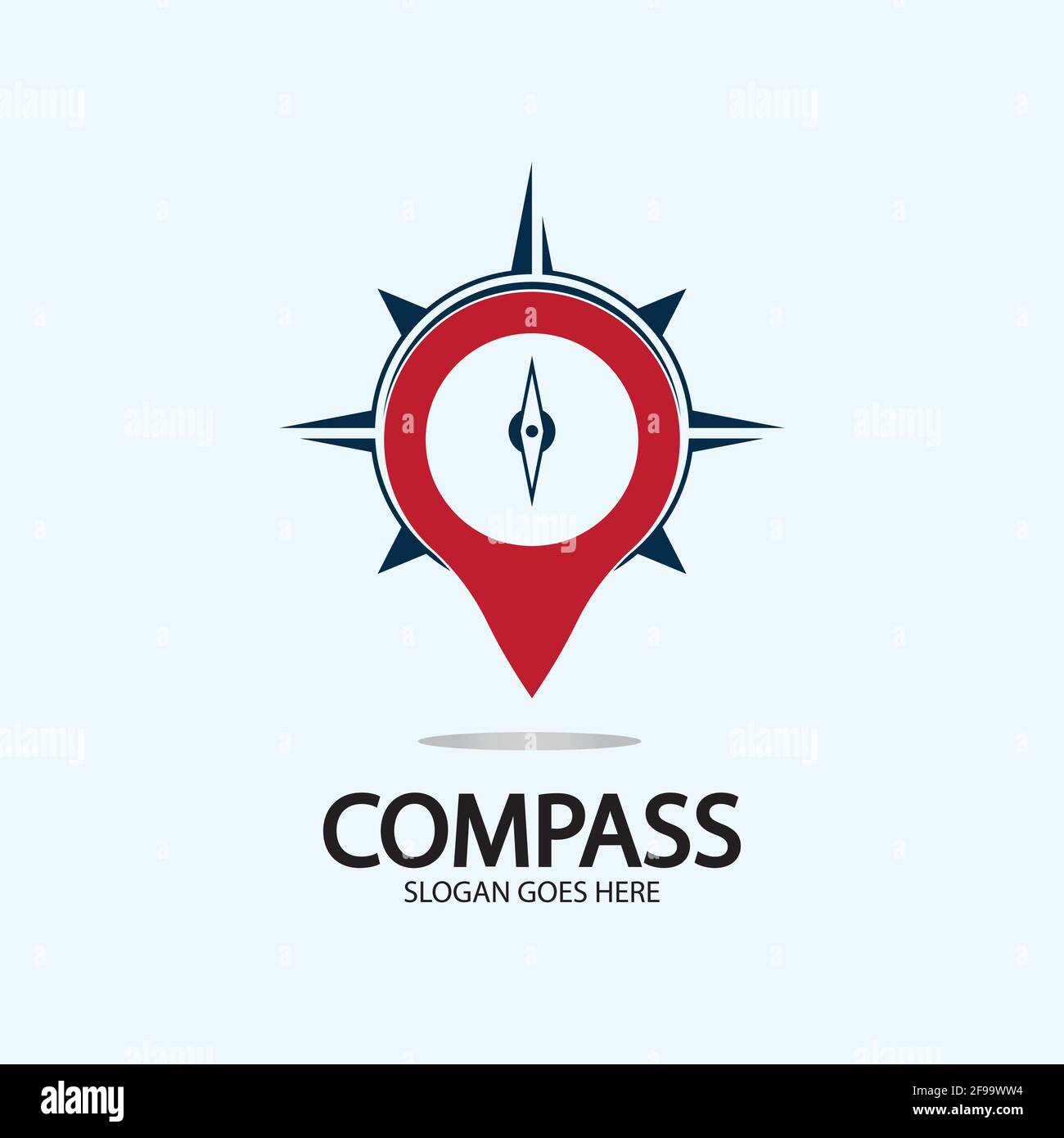 Geolocation point with compass logo illustration design concept vector ...