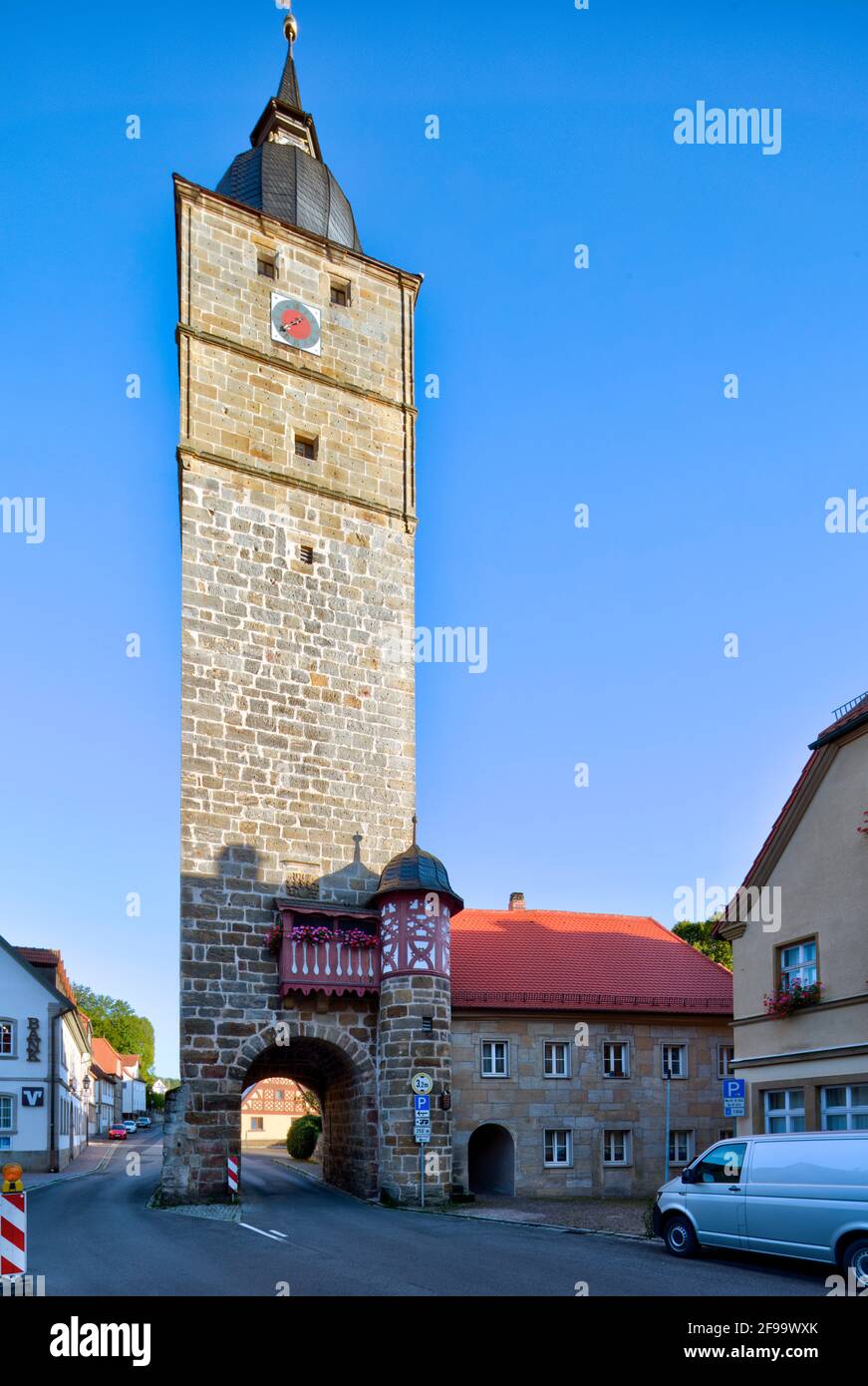 Grauturm, gate tower, landmark, half-timbered, facade, architecture ...