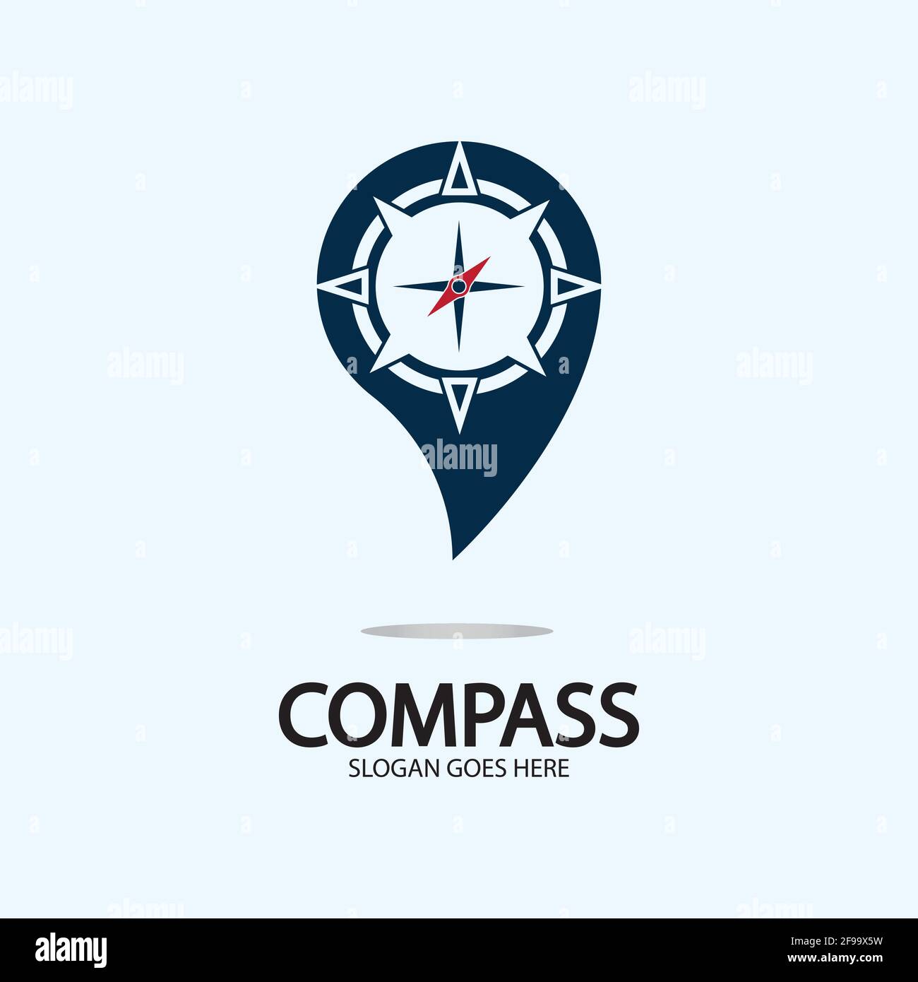 Geolocation point with compass logo illustration design concept vector ...