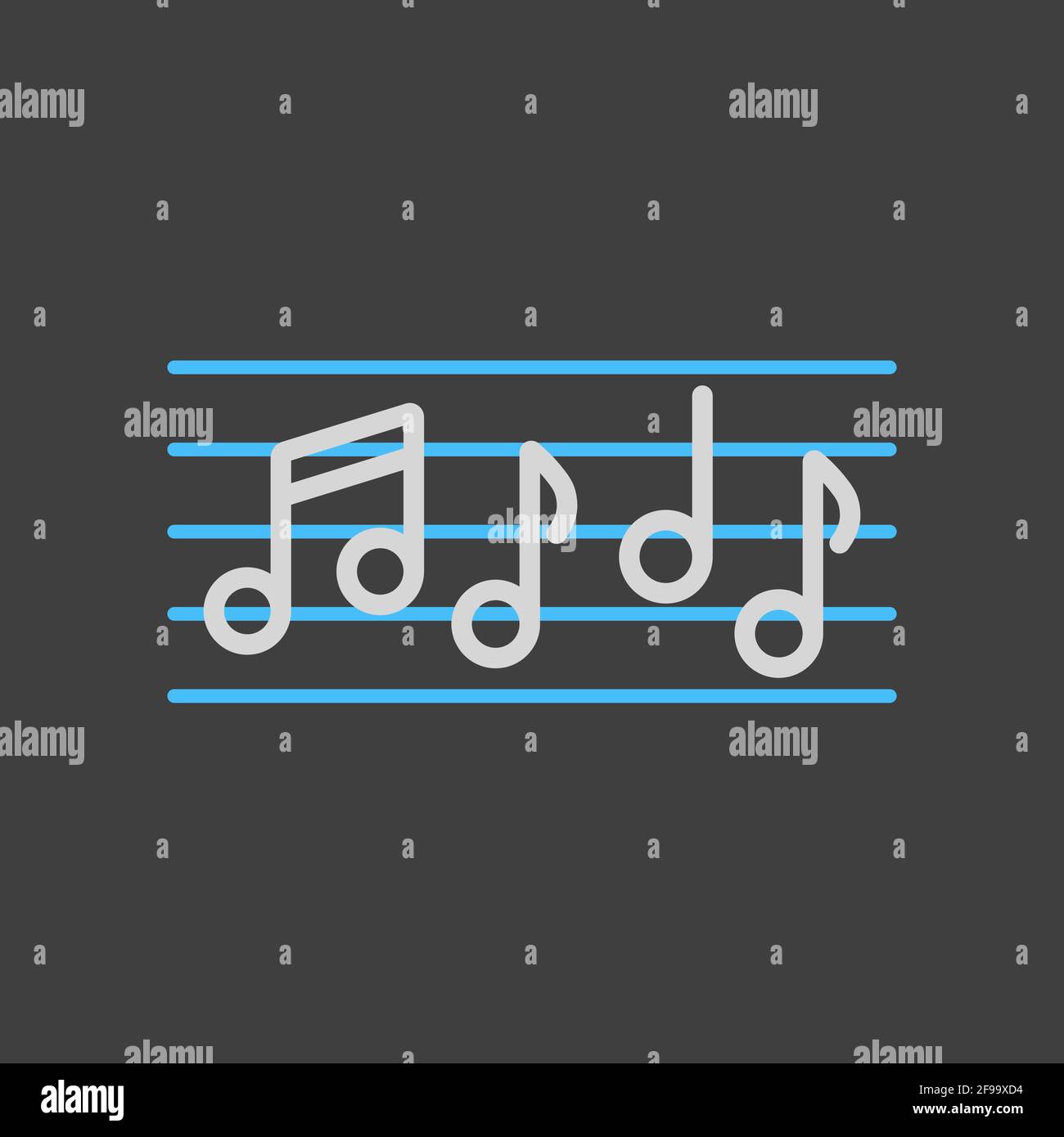 Stave and music notes vector icon. Melody, classical music, sound ...