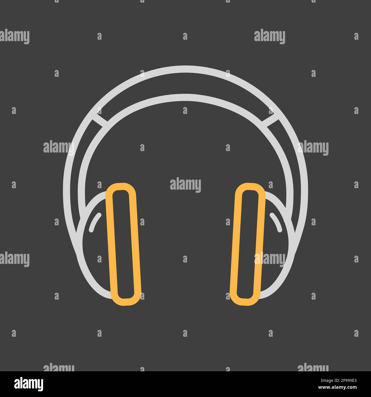 Headphones vector icon on dark background. Music sign. Graph symbol for ...