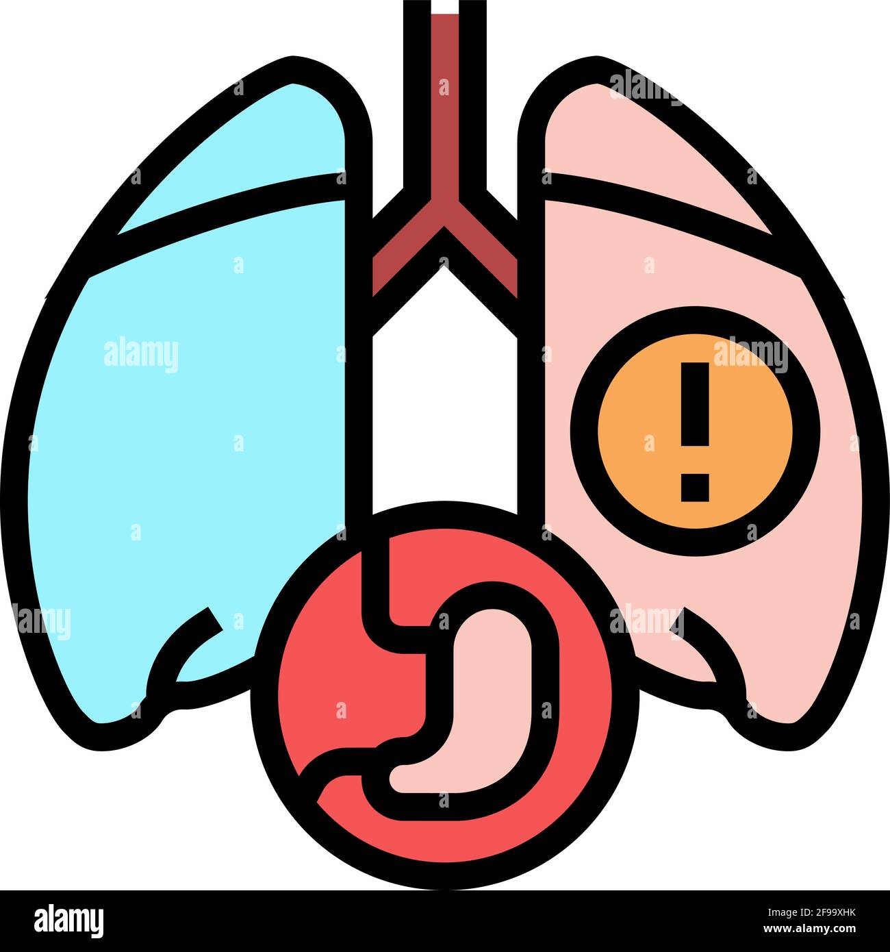 lung or breathing problems color icon vector illustration Stock Vector ...