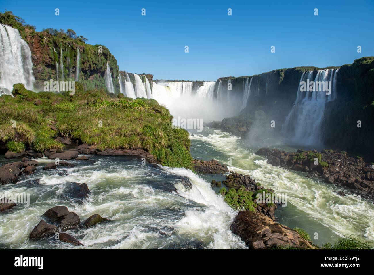 Iguazu Waterfall in Brasil - spectacular view Stock Photo - Alamy