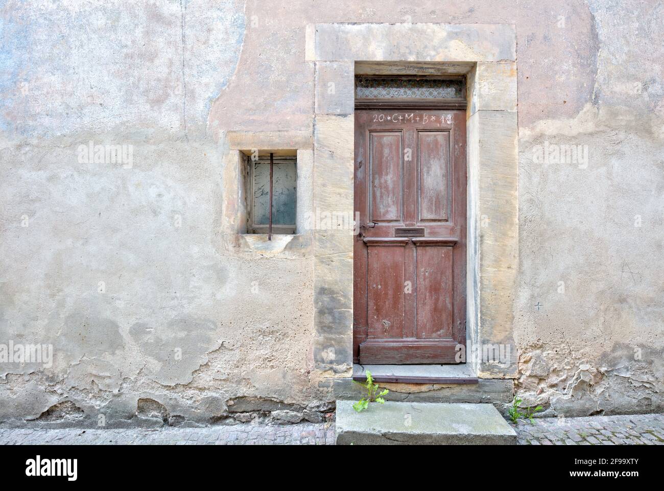 Front door, window, house facade, facade, architecture, old, Haßberge ...