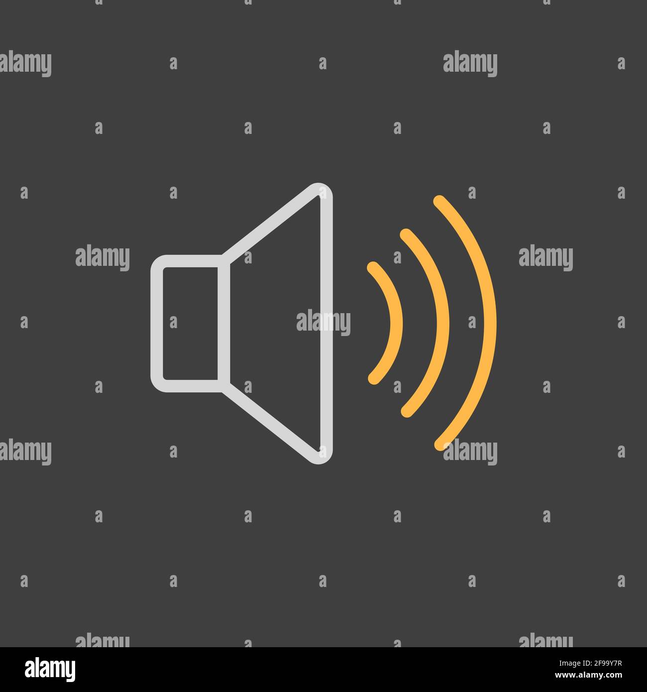 Max volume high vector flat icon on dark background. Graph symbol for ...