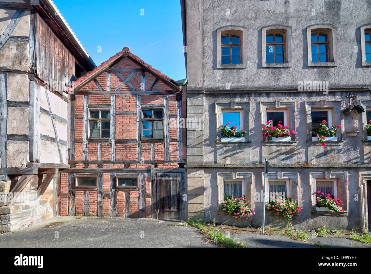 House facade, facade, half-timbered, architecture, old, Haßberge, Ebern ...