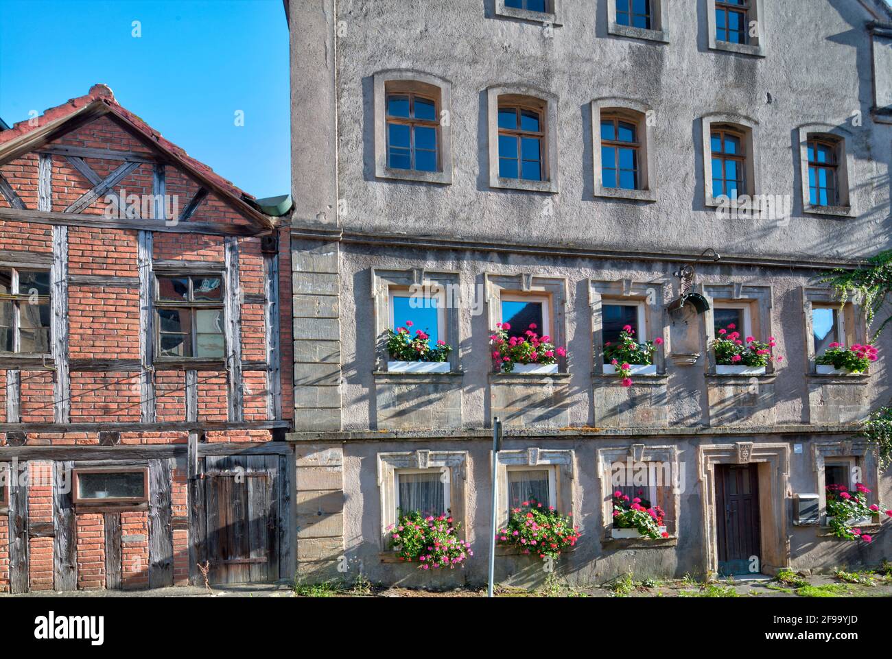 House facade, facade, half-timbered, architecture, old, Haßberge, Ebern ...