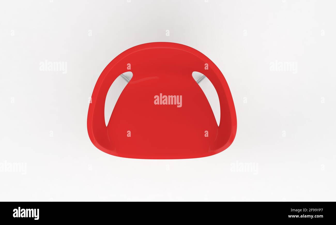 Top view of a red modern chair on a white plain background Stock Photo ...