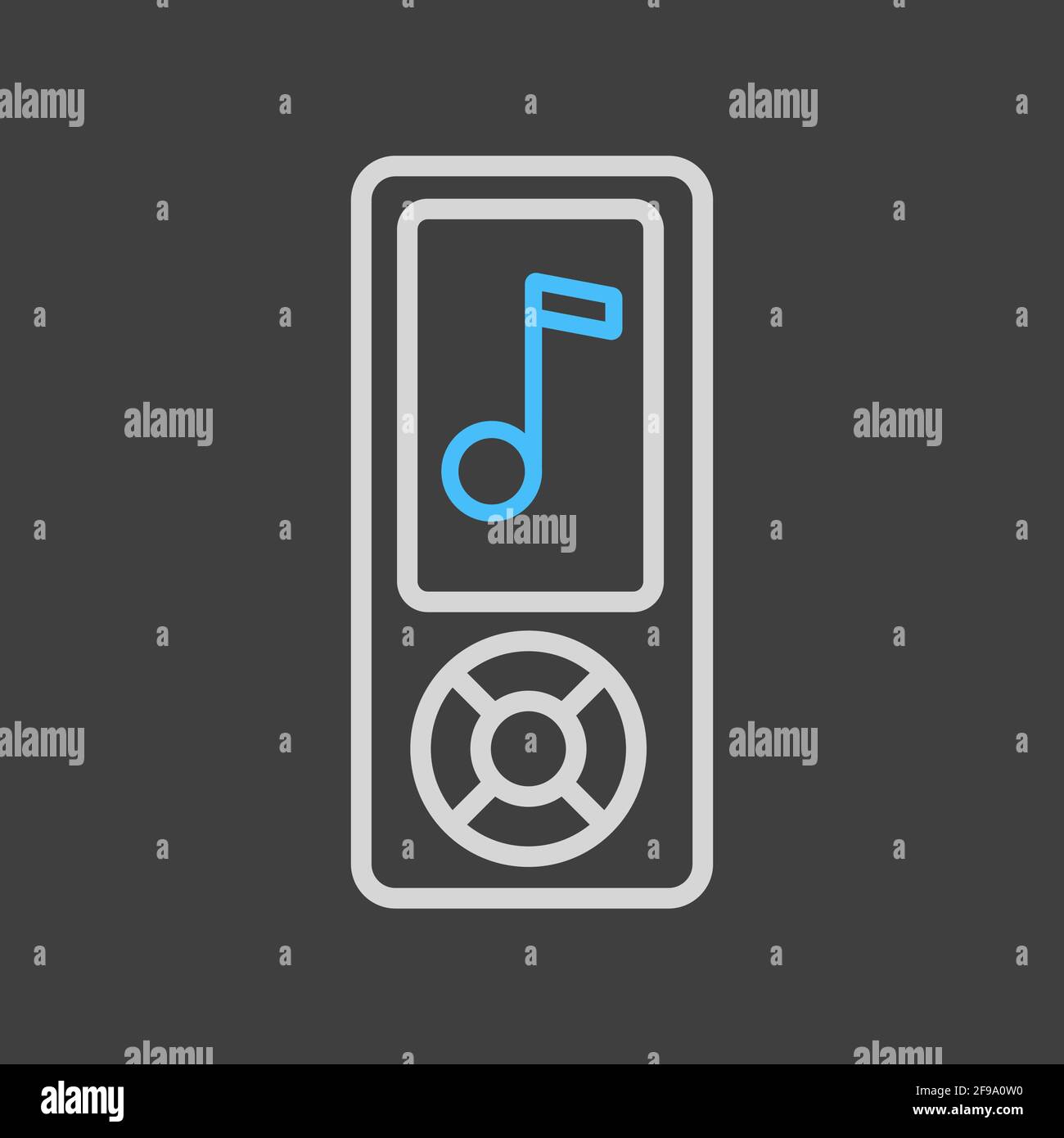 Mp3 player vector icon on dark background. Music sign. Graph symbol for ...