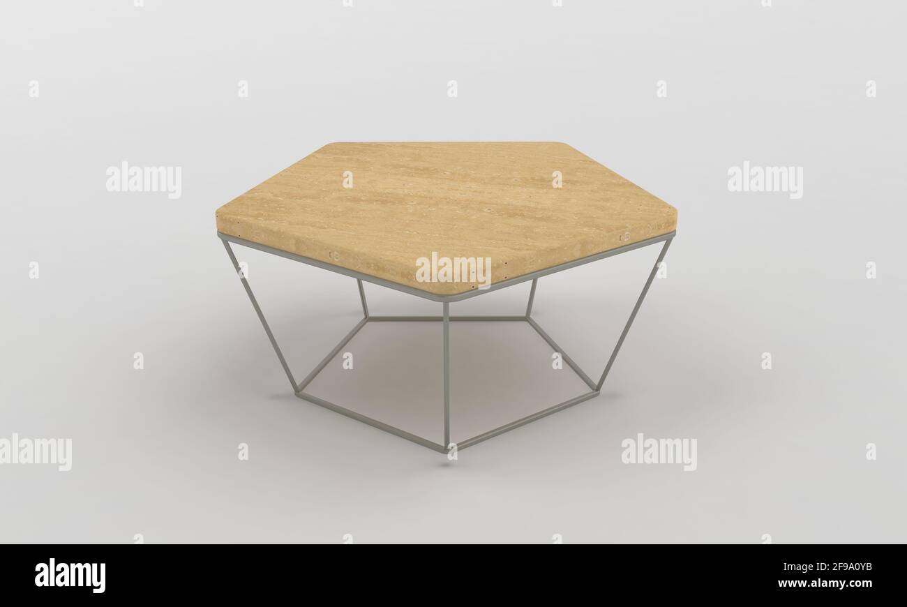 3D rendering of a modern loft coffee table isolated on a white ...