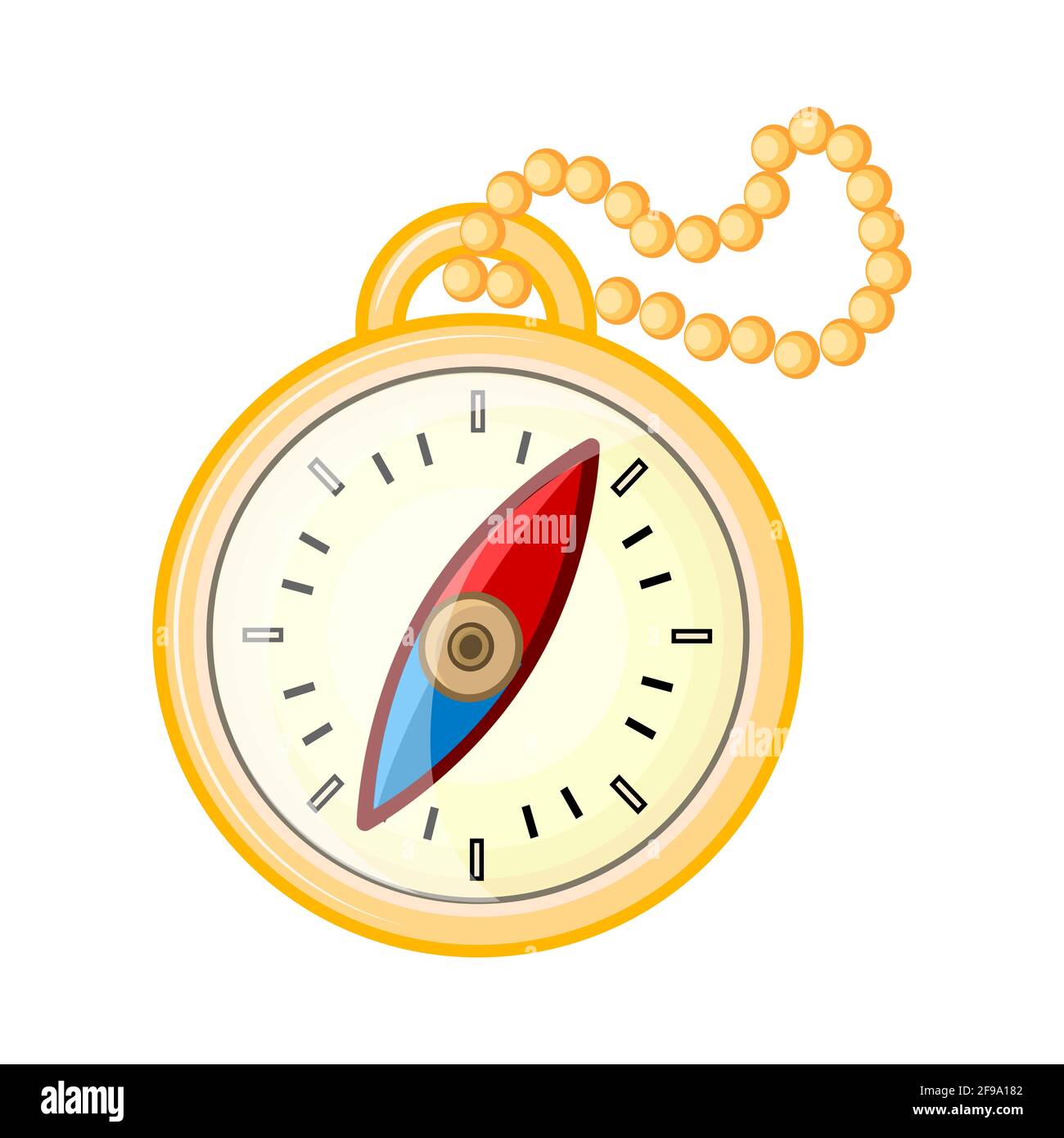 Compass Isolated On White Background Cartoon Style Navigational