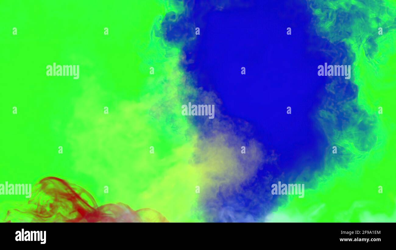 3D illustration - Colorfull smoke slowly floating through space against ...