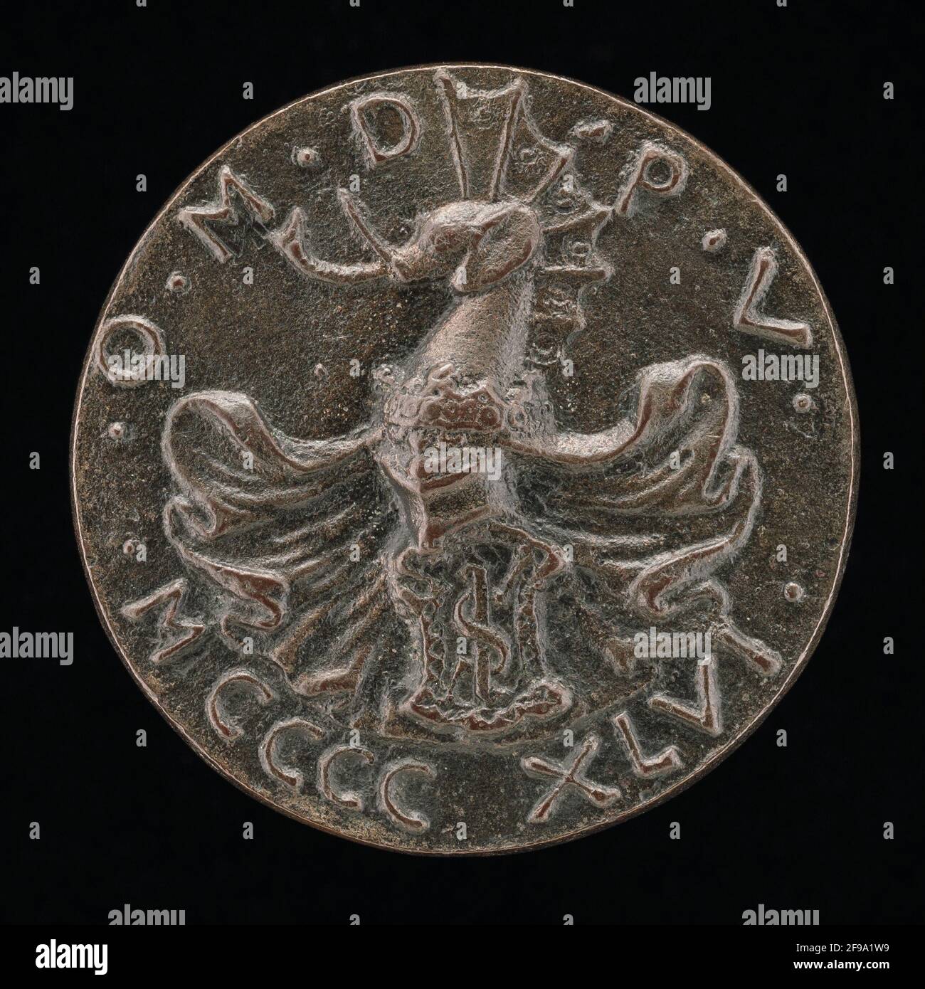 Shield, Helmet, Elephant-crest, and Mantling [reverse], 1446 Stock ...