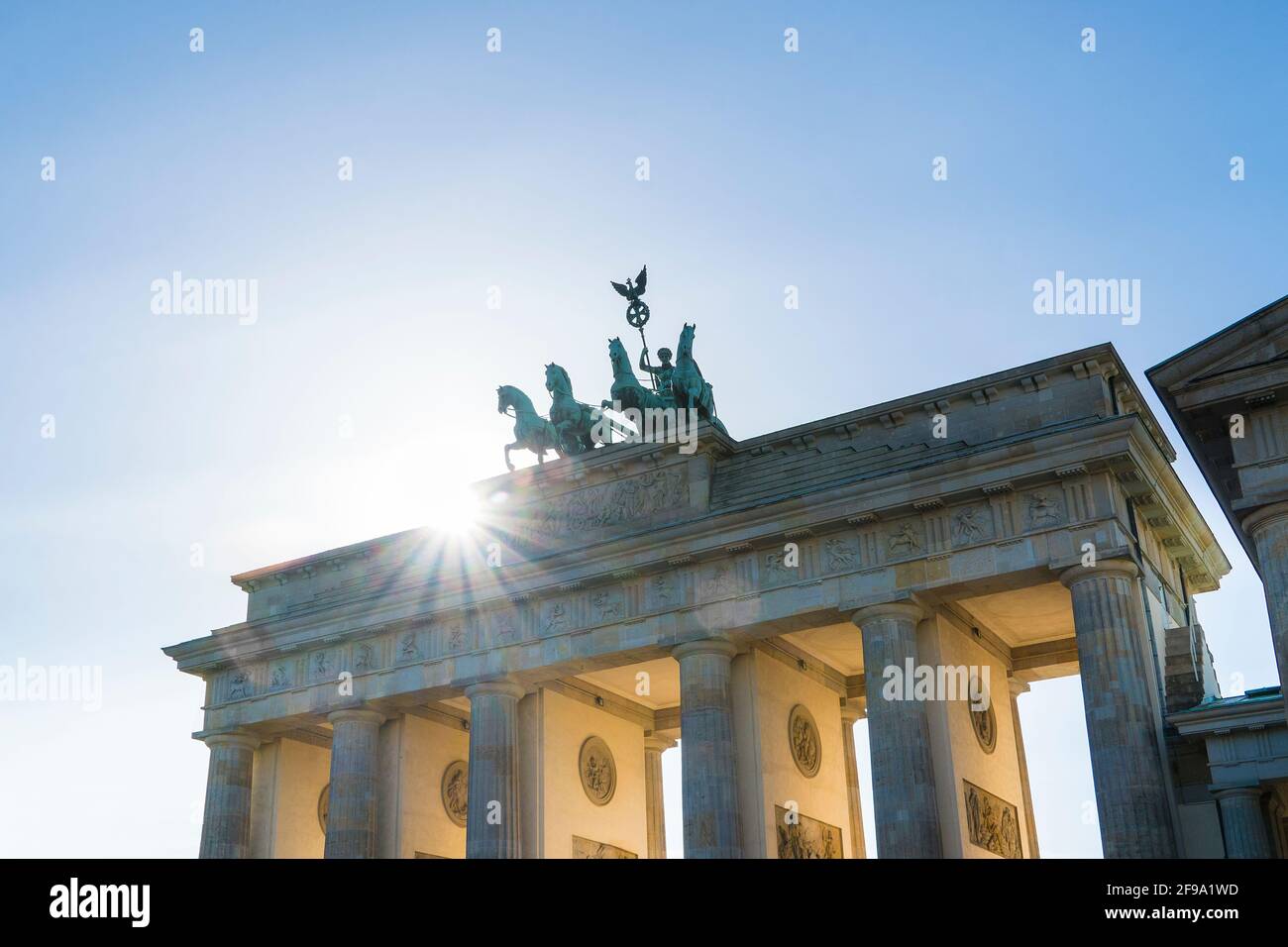 Berlin, Brandenburg Gate, landmark, Quadriga, back light Stock Photo ...