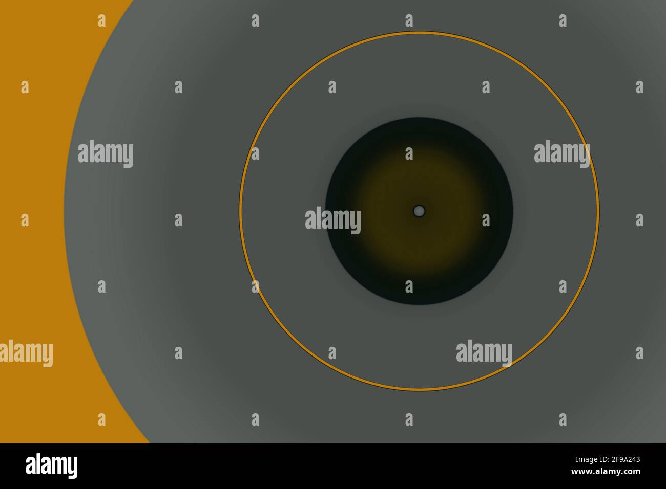 Illustration of gray circles isolated on a yellow background with space ...