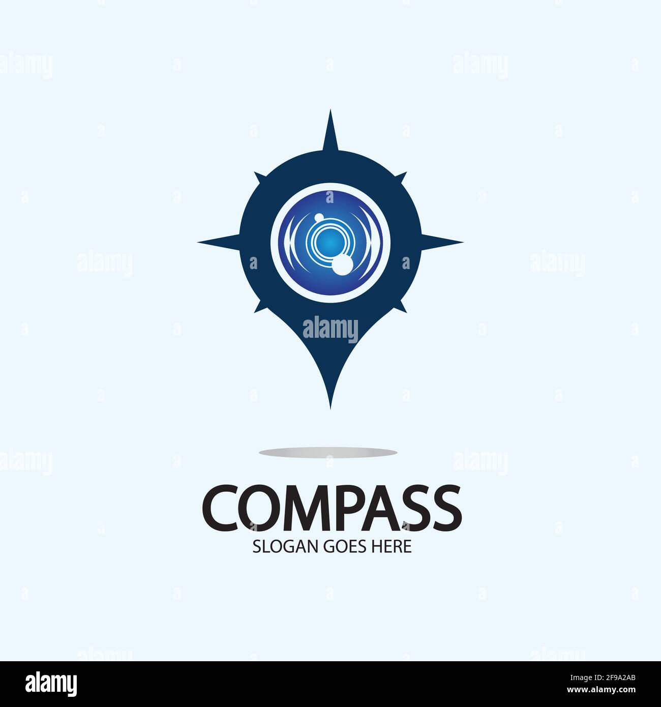 Geolocation point with compass logo illustration design concept vector ...