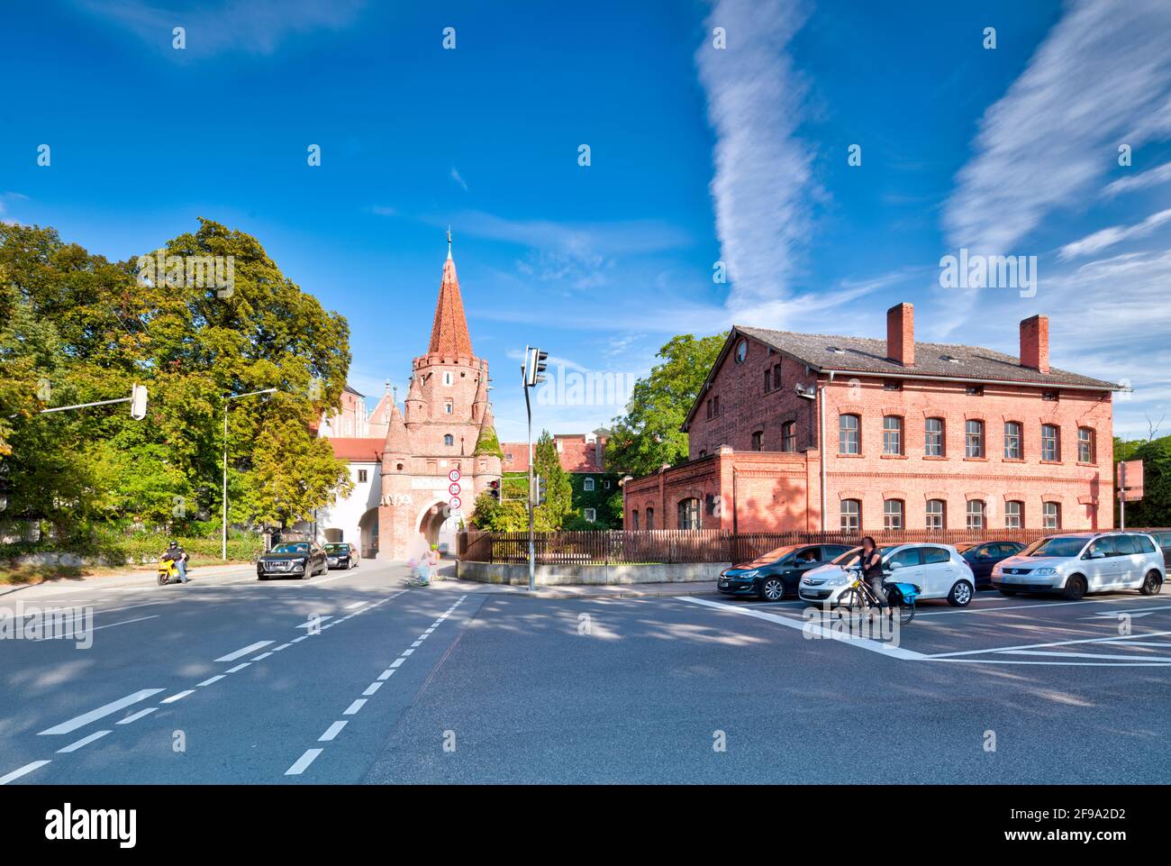 Kreuztor, city gate, city wall, brick, house facade, old, historical ...