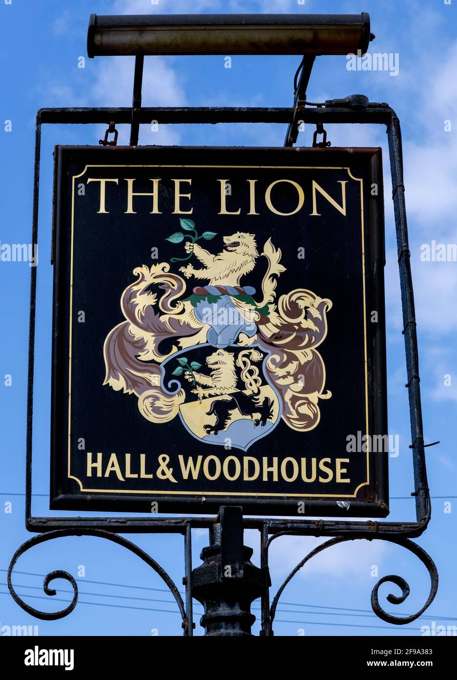 Traditional Hanging pub sign at The Lion Inn - public house - Pagham ...