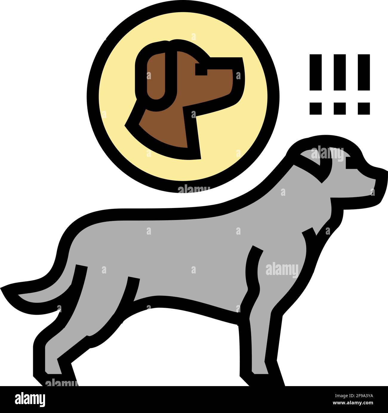 dog chasing animal color icon vector illustration Stock Vector Image ...