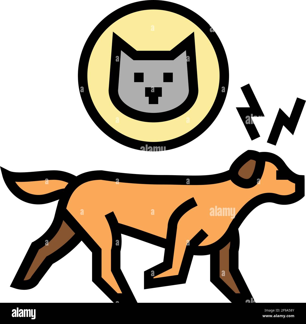 dog chasing cat color icon vector illustration Stock Vector Image & Art ...