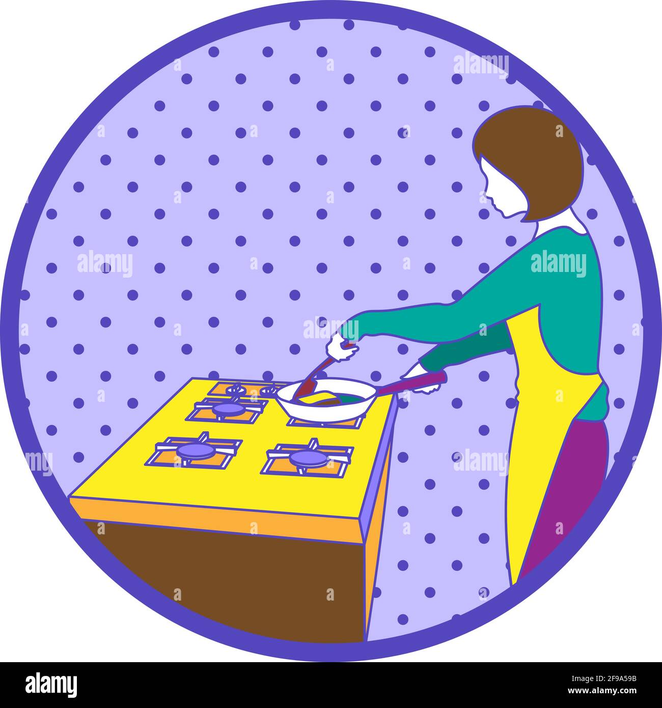 Domestic home mom cooking Stock Vector Images - Alamy