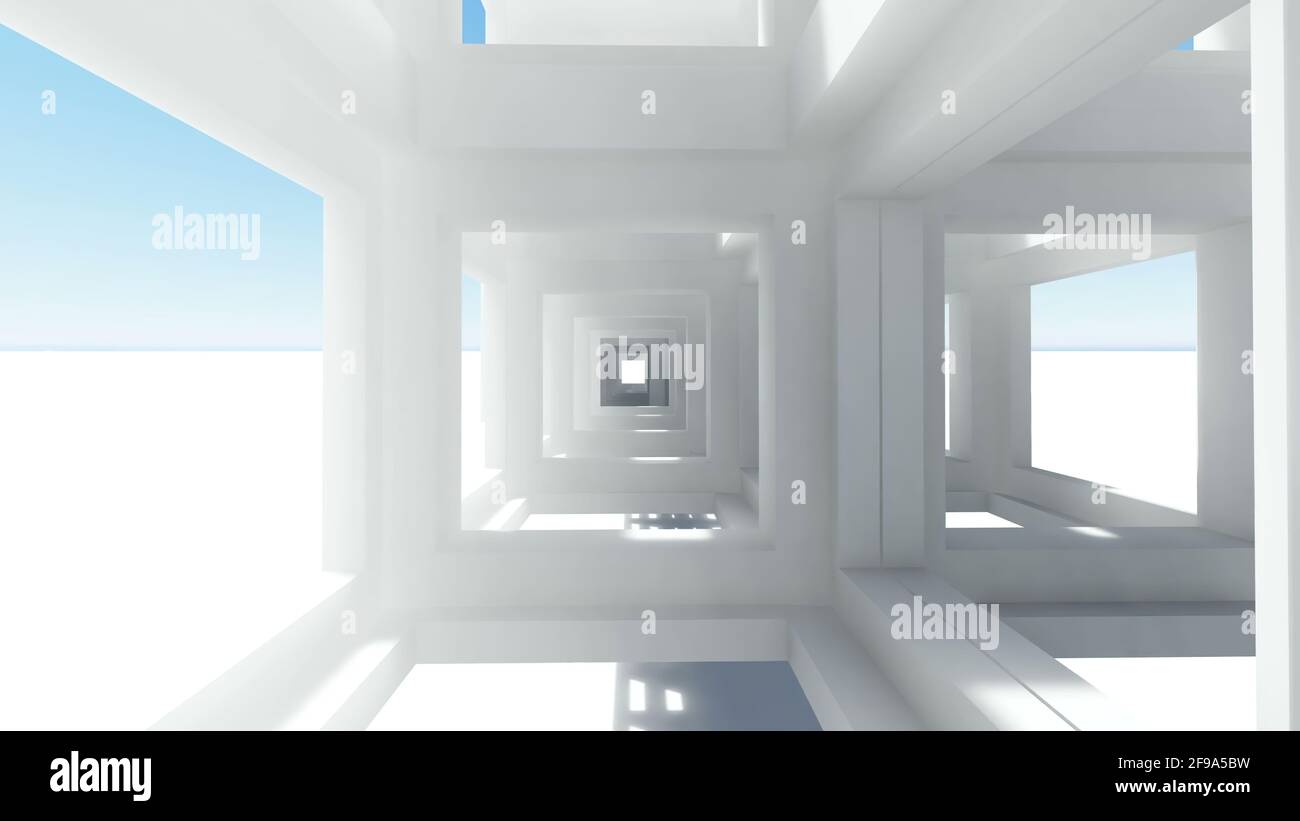 3D illustration - modern blue abstract girder construction Stock Photo ...