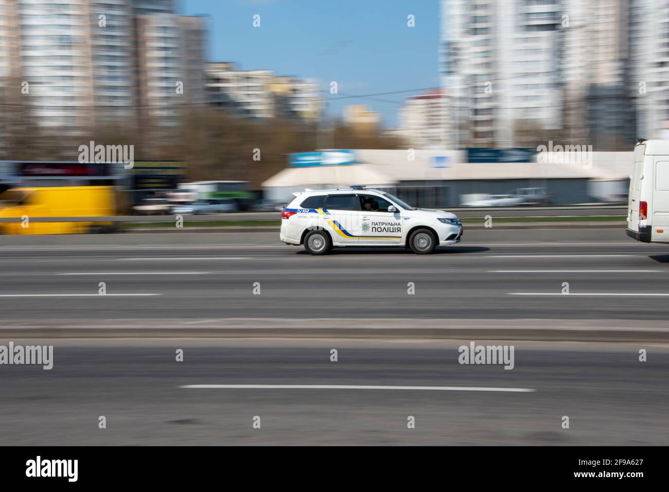 Ukraine, Kyiv - 4 April 2021: Police Patrol White Toyota Hilux car ...