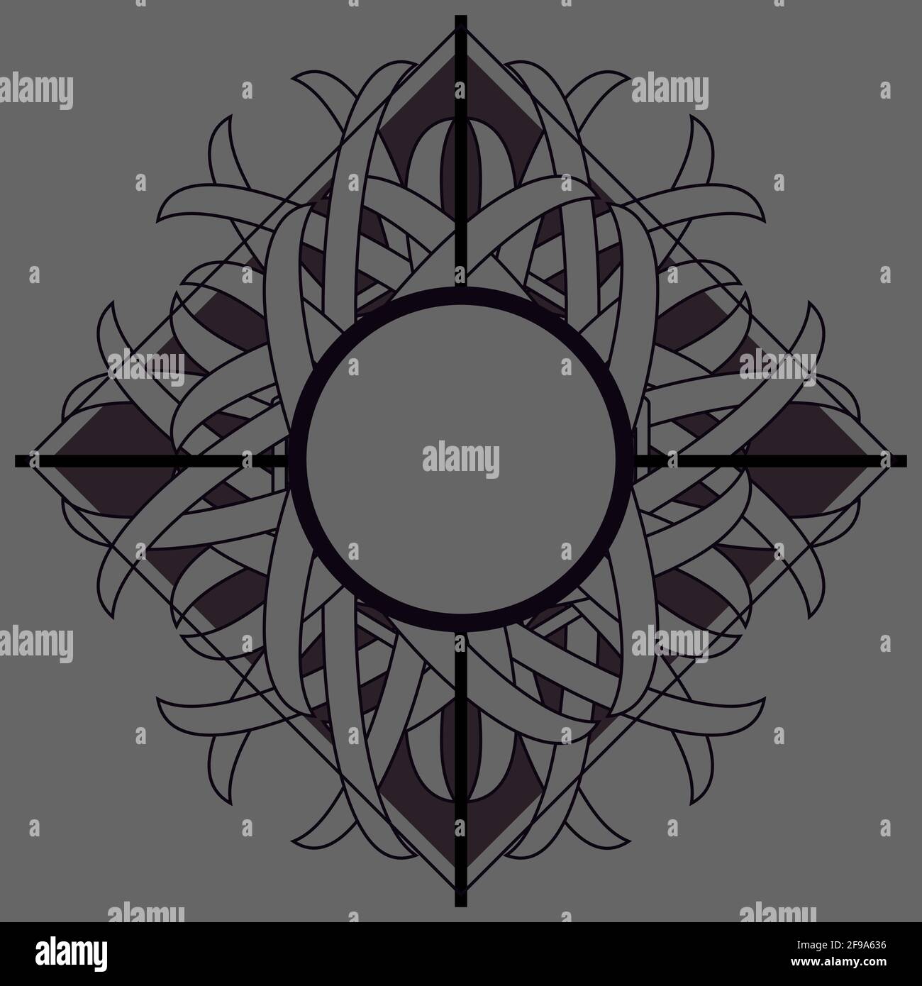beautiful flower frame template in dark pastel colors on grey ...