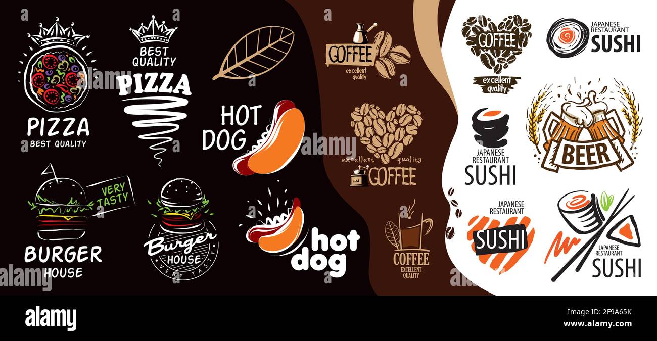 Vector set of drawn signs of fast food Stock Vector Image & Art - Alamy
