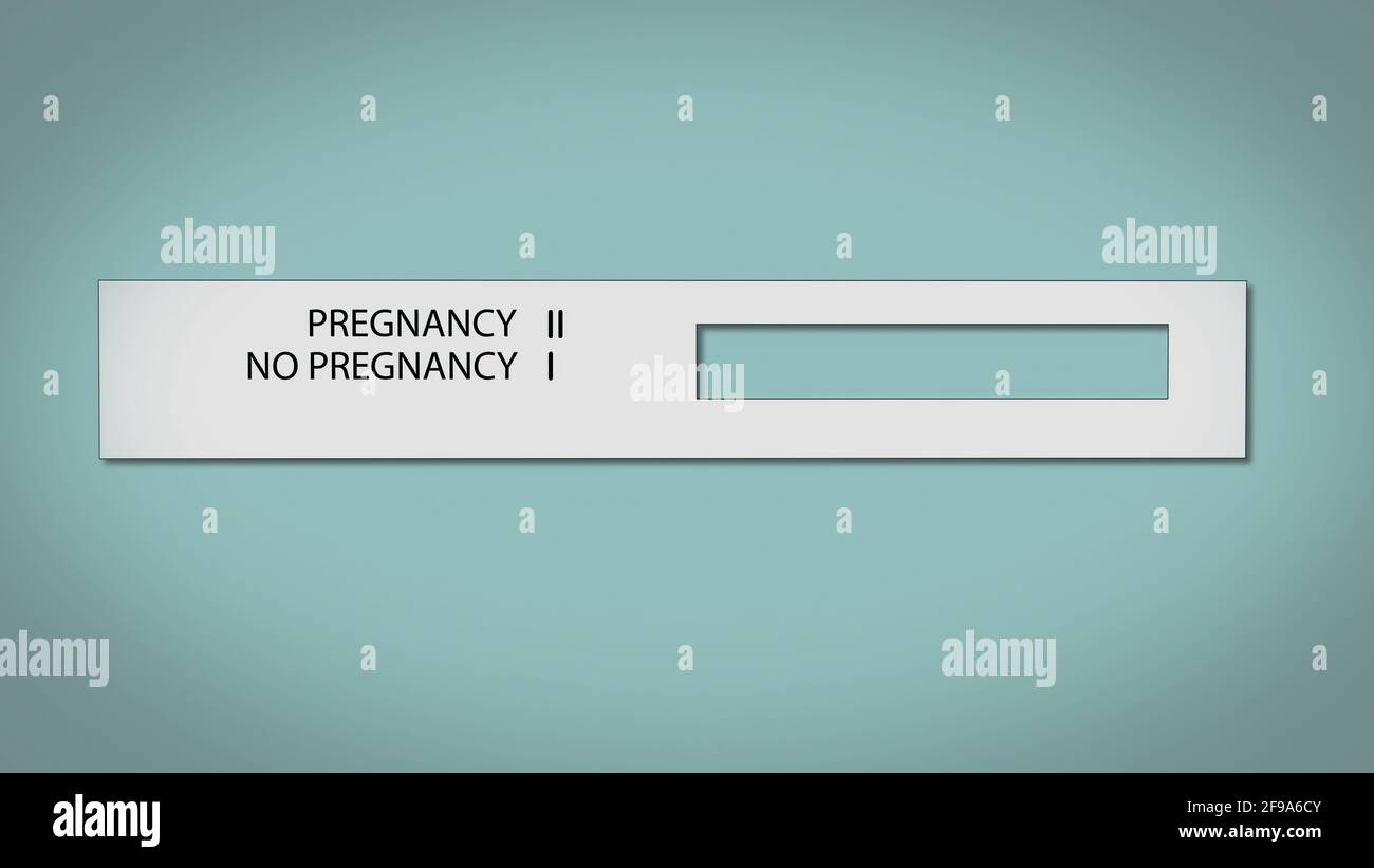 2D illustration - Pregnancy test in action. One lines mean no pregnant ...