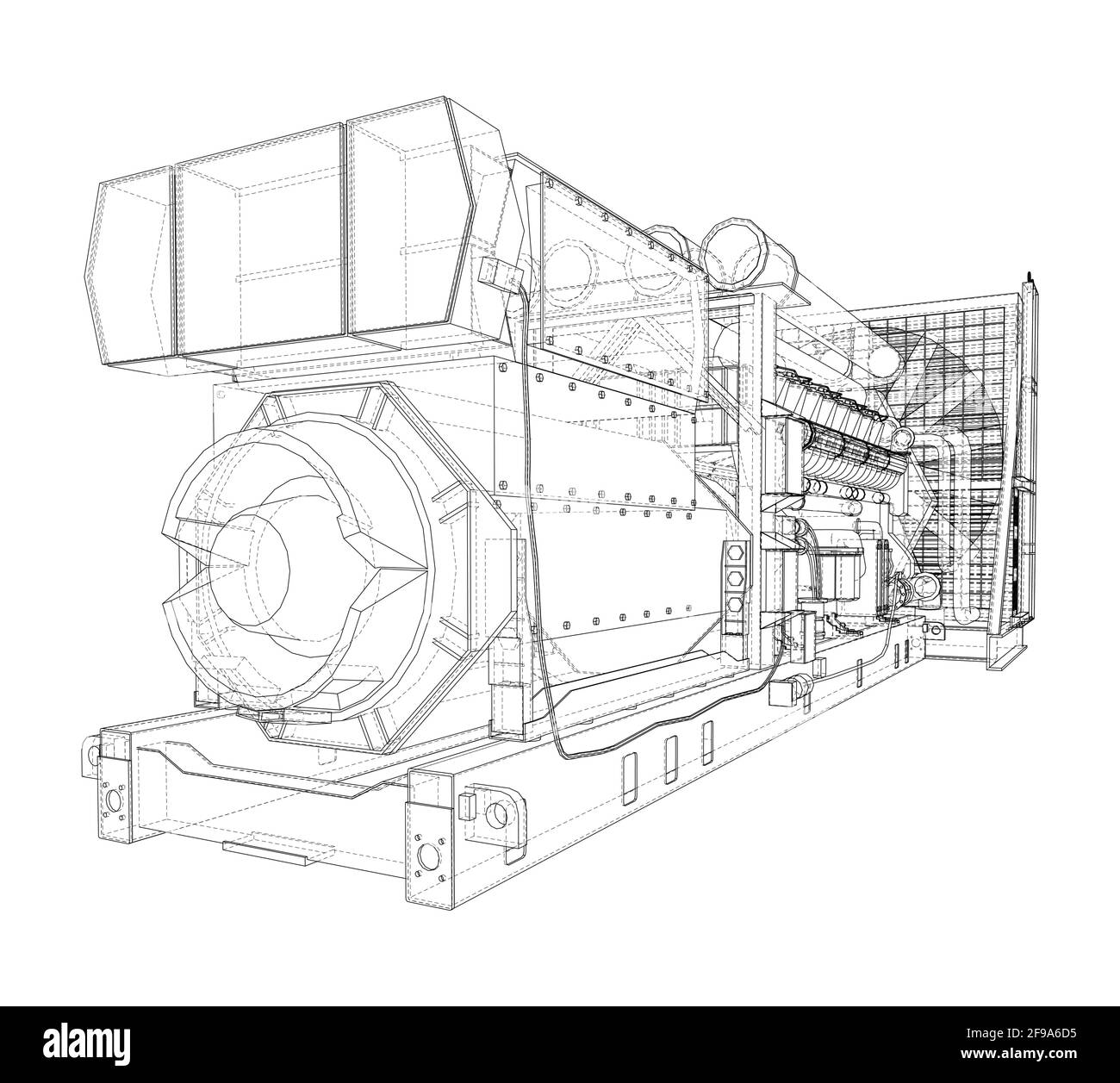 Large industrial diesel generator. Vector Stock Vector Image & Art - Alamy