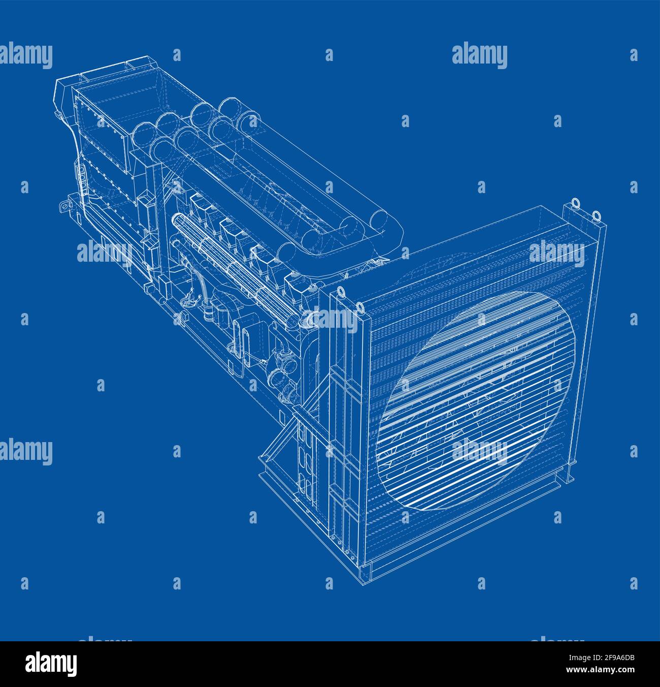 Large industrial diesel generator. Vector Stock Vector Image & Art - Alamy