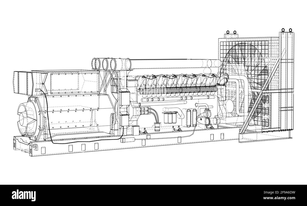 Large industrial diesel generator. Vector Stock Vector Image & Art - Alamy