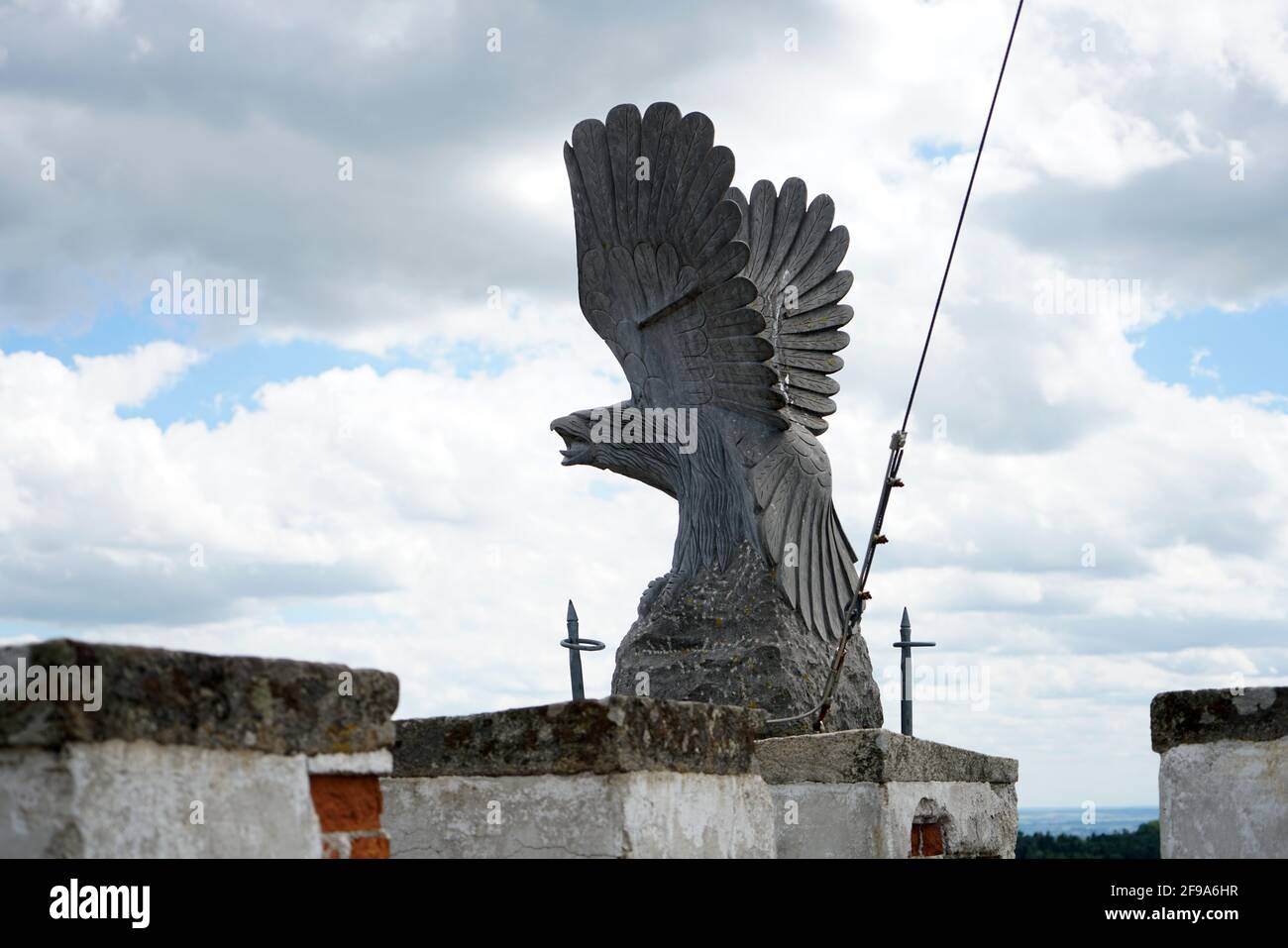 Turul bird statue at the castle of Burg Falkenfels in Bavaria Stock ...