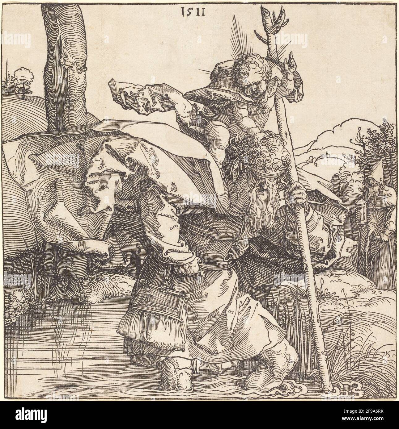 Saint christopher carrying the infant christ hi-res stock photography ...