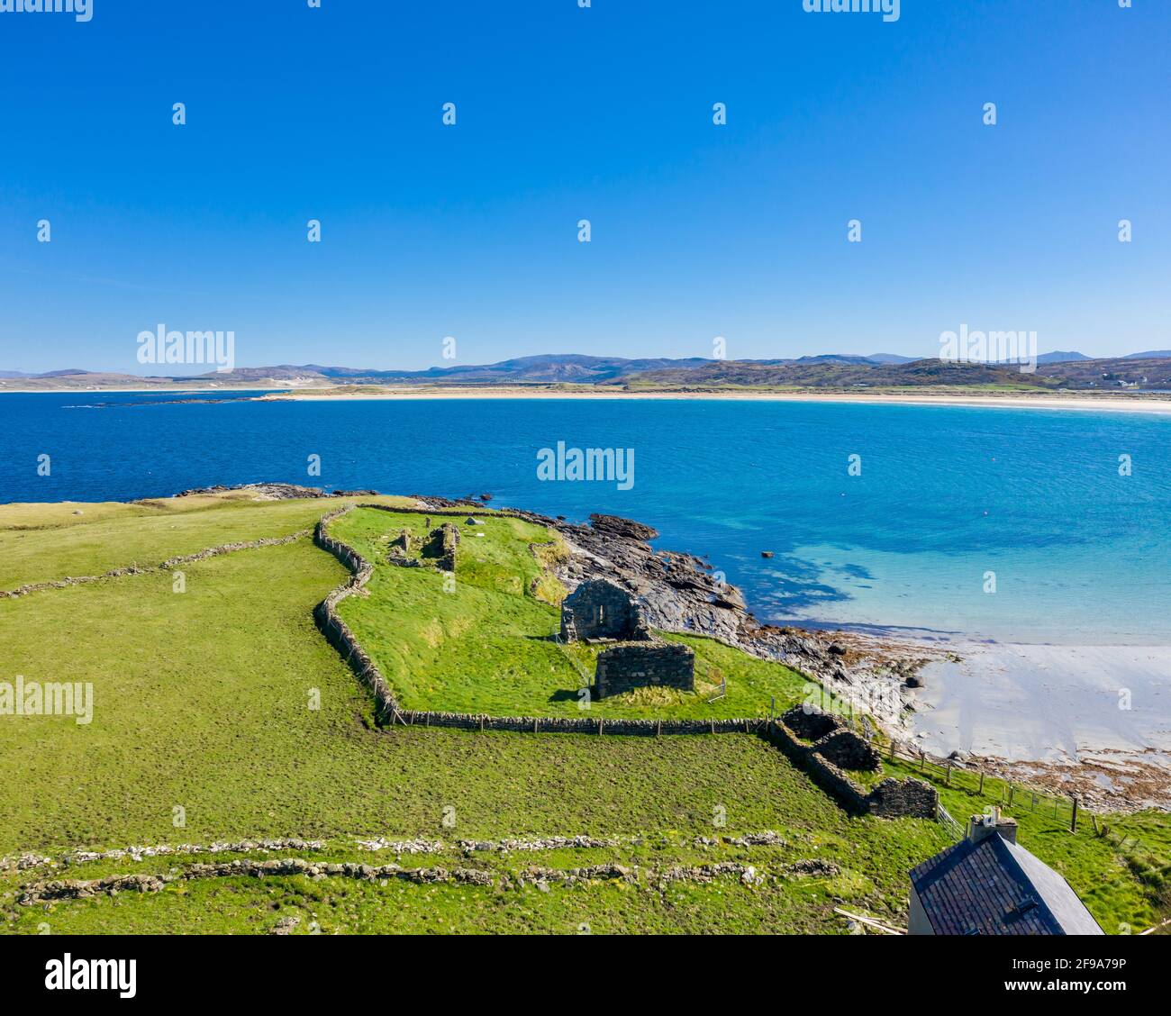 Aerial view of Dunmore Head by Portnoo in County Donegal, Ireland Stock ...
