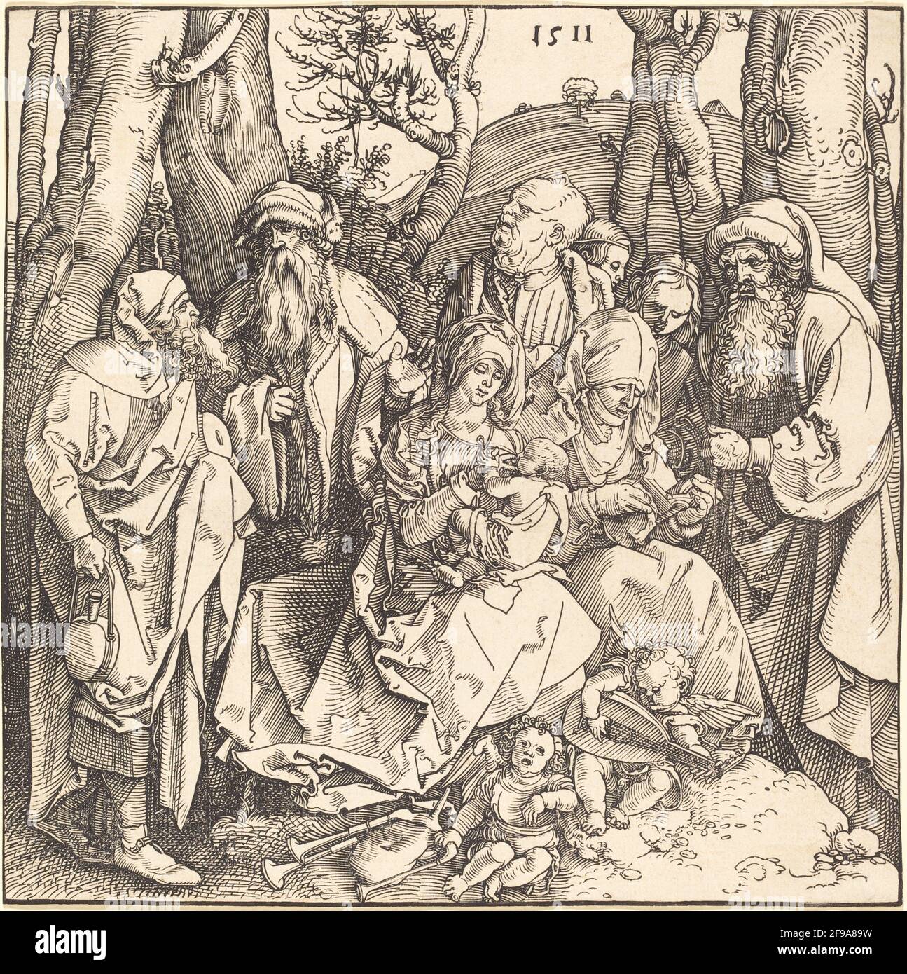 The Holy Family with Two Music-Making Angels, 1511 Stock Photo - Alamy