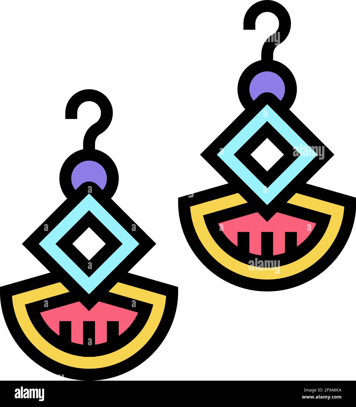earrings jewellery color icon vector illustration Stock Vector Image ...