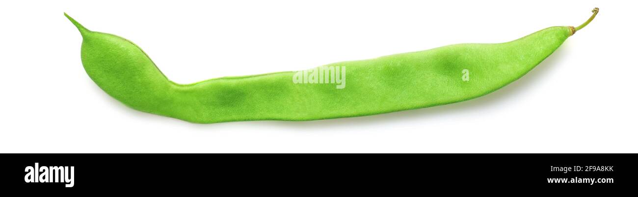 Fresh green Pea Pod isolated on a white background. Green bean string ...