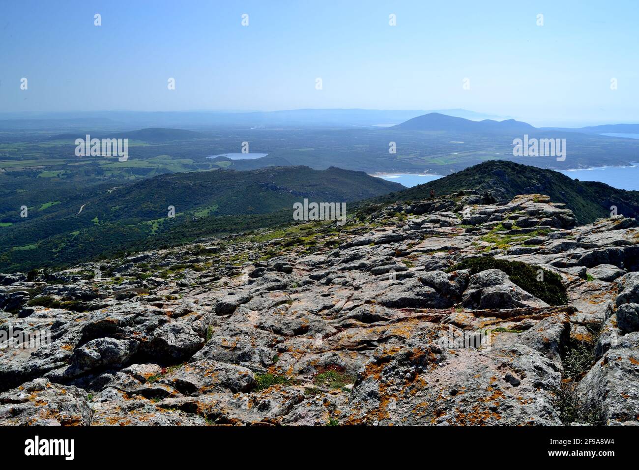Panorama from Punta Lu Caparoni, in background Baratz lake Stock Photo ...