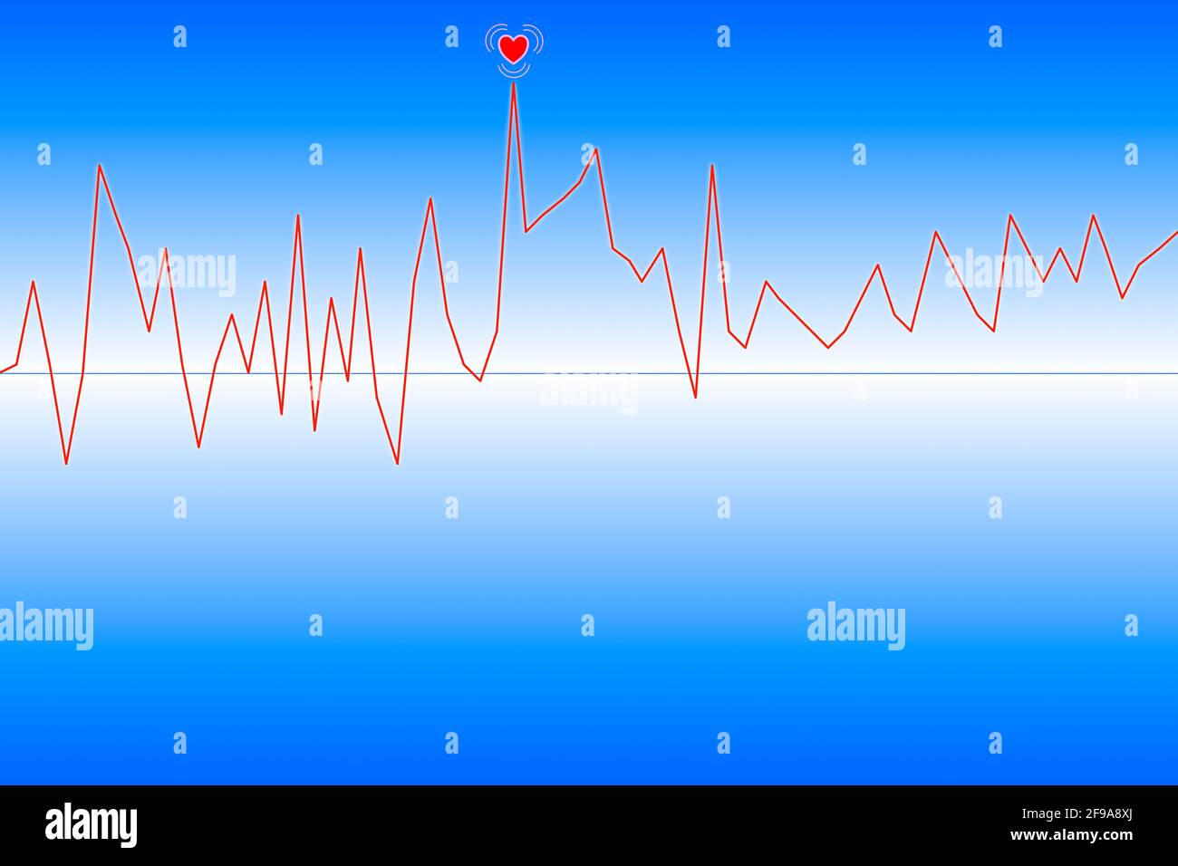 Representation of a heart curve with a heart symbol Stock Photo - Alamy
