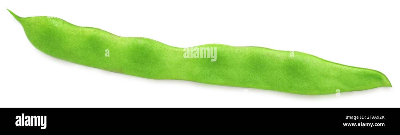 Fresh green Pea Pod isolated on a white background. Green bean string ...