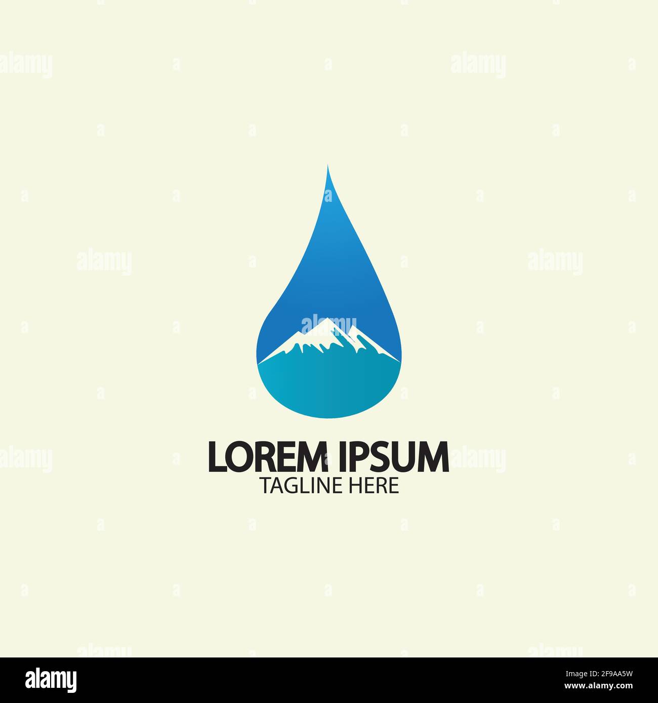 Water drop with mountain river icon Logo vector illustration for water ...