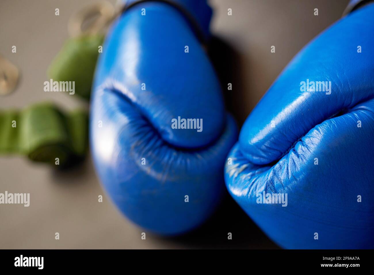 Blue leather boxing gloves hi-res stock photography and images - Alamy