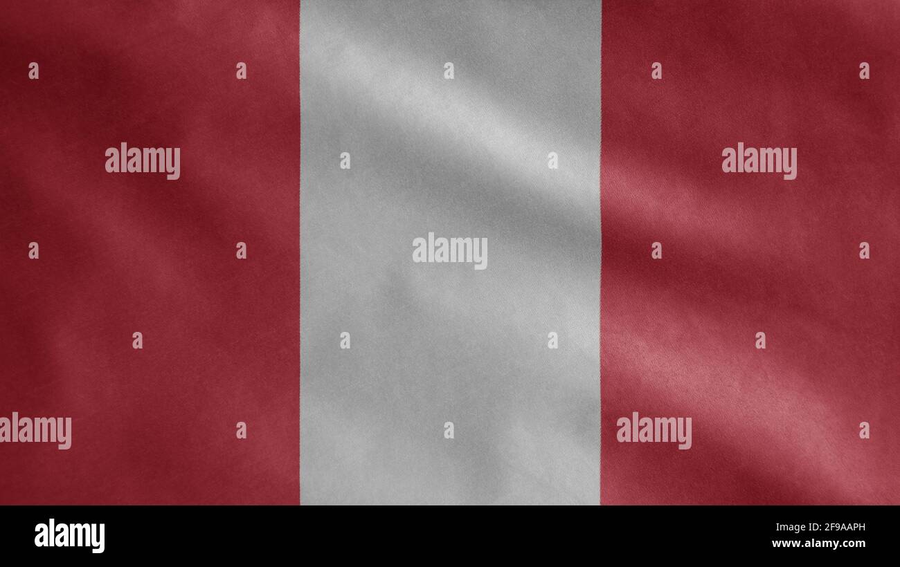 Peruvian flag waving in the wind. Close up of Peru banner blowing, soft ...