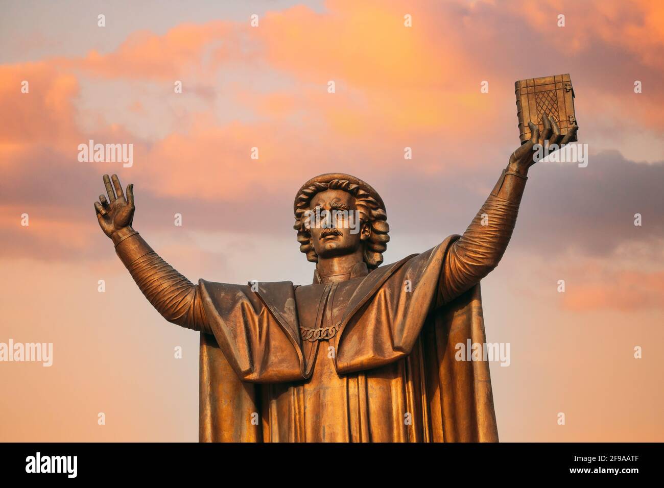 Minsk, Belarus. Monument to Francisk Skarina. Famous Symbol Of ...