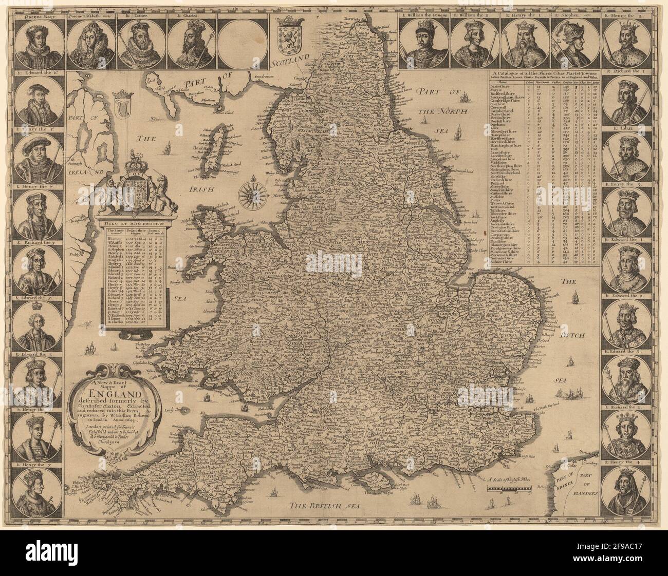 A New and Exact Mappe of England, 1644 Stock Photo - Alamy